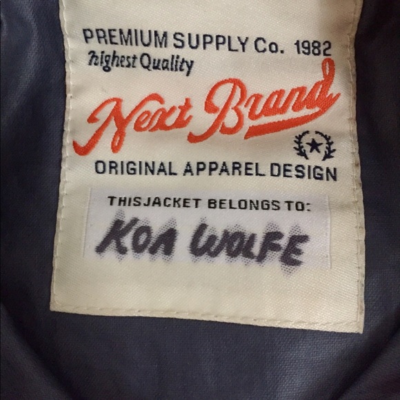 Next Brand | Jackets & Coats | Guc 6 Boy Blue Tan Letterman Jacket ...